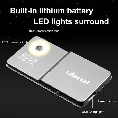 Ulanzi 400X Microscope Phone Lens Case Kit for Iphone 11 Pro Bulit-in ...