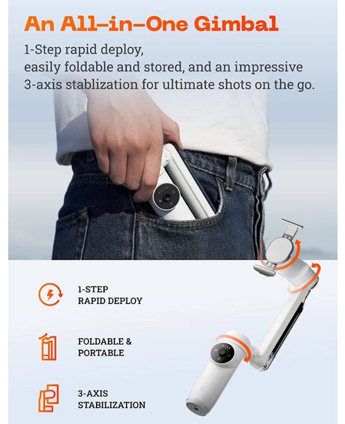 Insta360 Flow Al Powered Smartphone Gimbal Stabilizer with Built-In ...