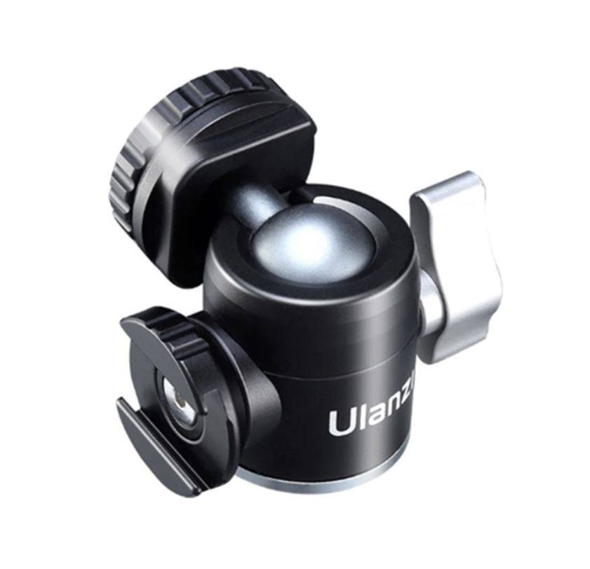 Ulanzi U-60 Mini Ballhead with Dual Cold Shoes Extension Microphone ...