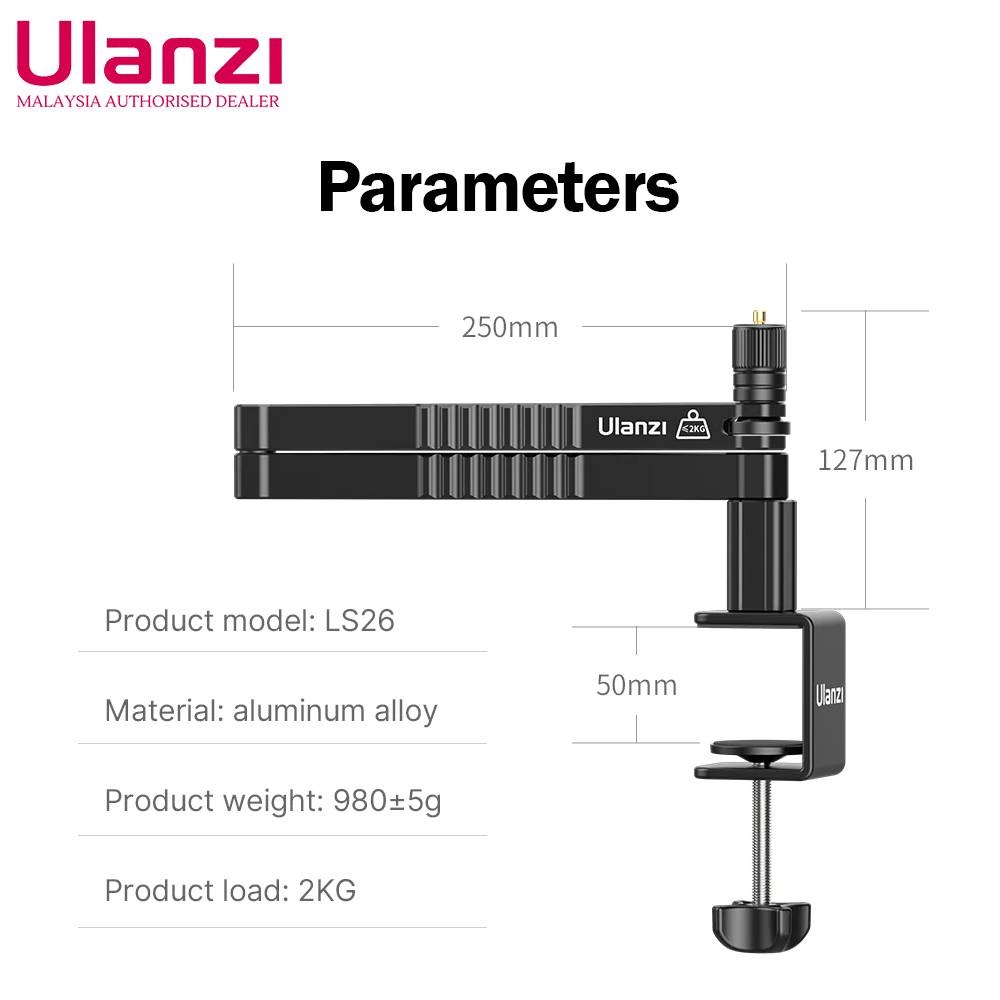 Ulanzi VIJIM LS26 Low Profile Mic Arm 360° Rotatable Foldable ...