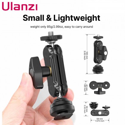 Ulanzi R098 Double Ball Heads Magic Arm with Cold Shoe Mount 1/4 ...