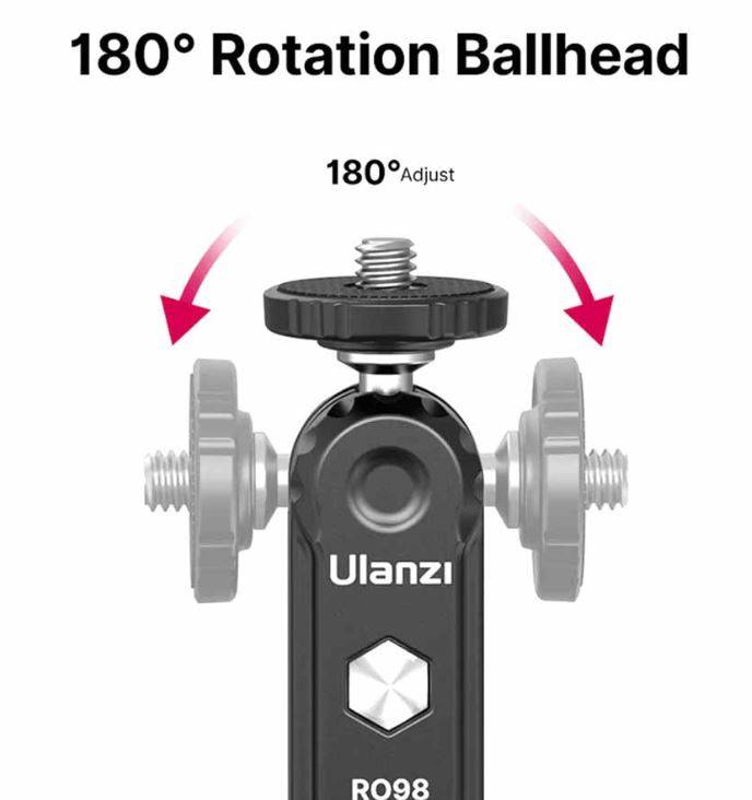Ulanzi R098 Double Ball Heads Magic Arm with Cold Shoe Mount 1/4 ...