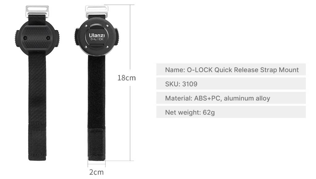 Ulanzi O-Lock Quick Release Strap Mount Work with O-LOCK Quick Release System for Phone 3109 ...