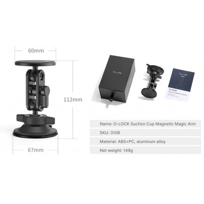 Ulanzi O-Lock Suction Cup Magnetic Magic Arm with Double Ball Head ...
