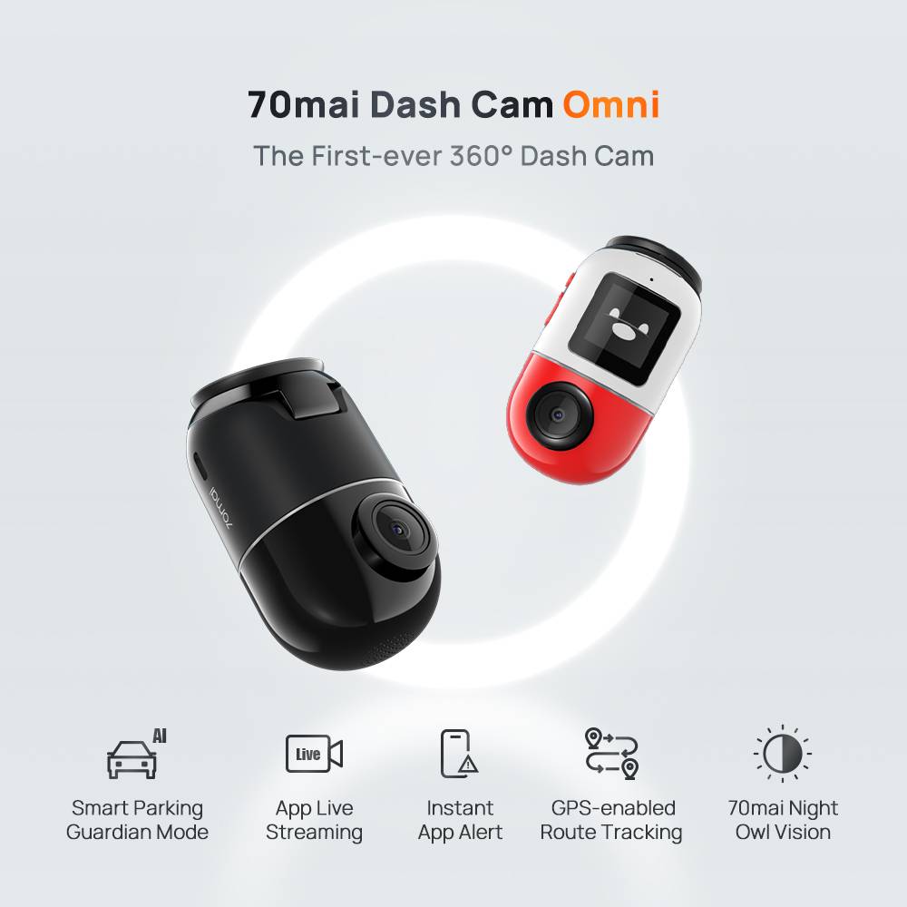 70mai Omni X200 360° Dashcam 4G GPS AI Parking Surveillance HDR Night Vision ADS Voice Control ...