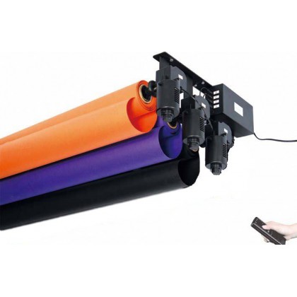 Wall Mounted Motorized 3 Rollers Backdrop Kit with 3 Colors Paper ...