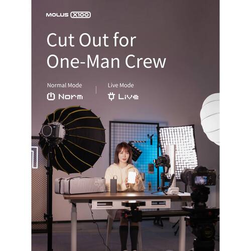 Zhiyun Molus X100 / X100 COMBO / X100 PRO Bi-Color Pocket COB Light ...