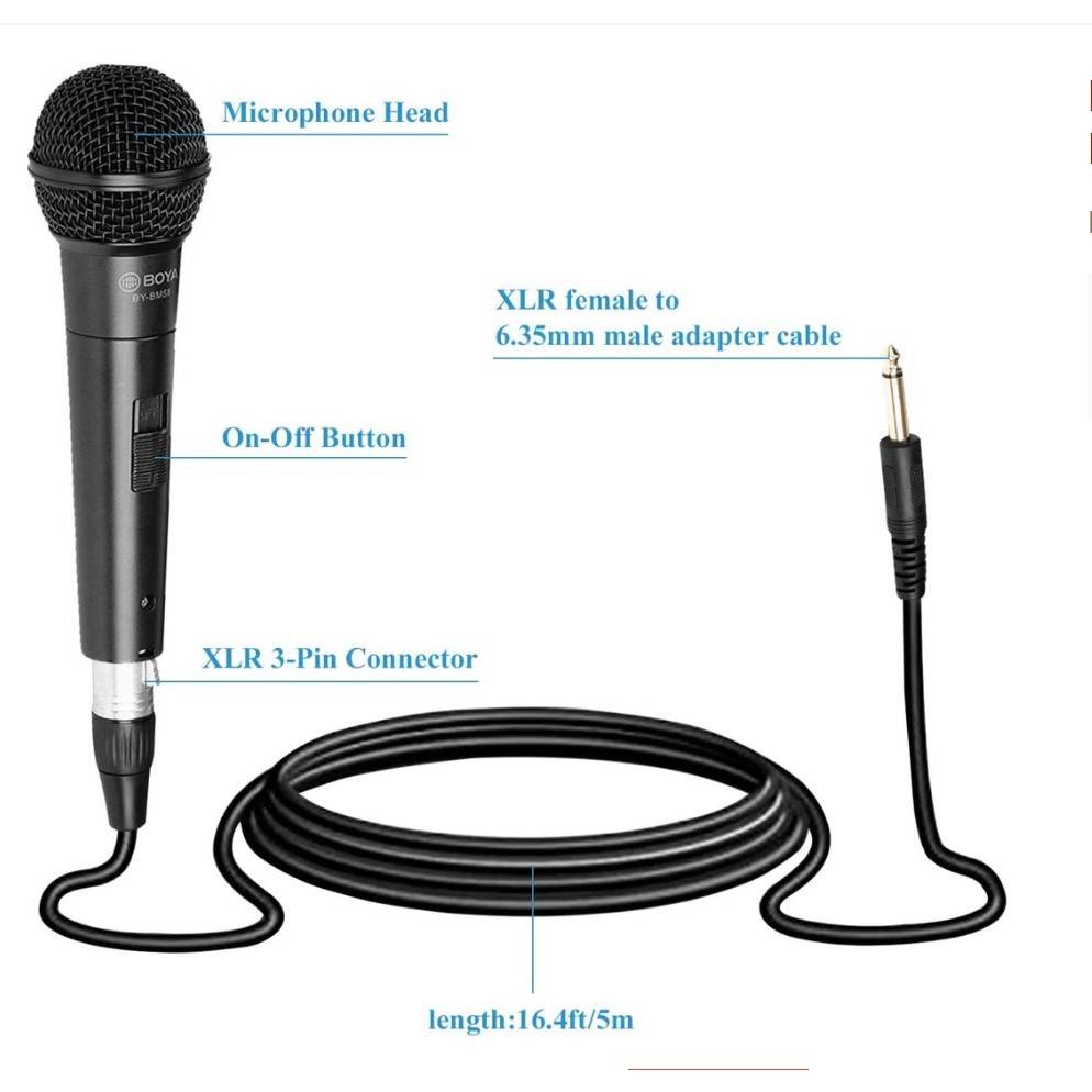 Boya BY-BM57 / BY-BM58 Cardioid Dynamic Handheld Instrument Vocal ...