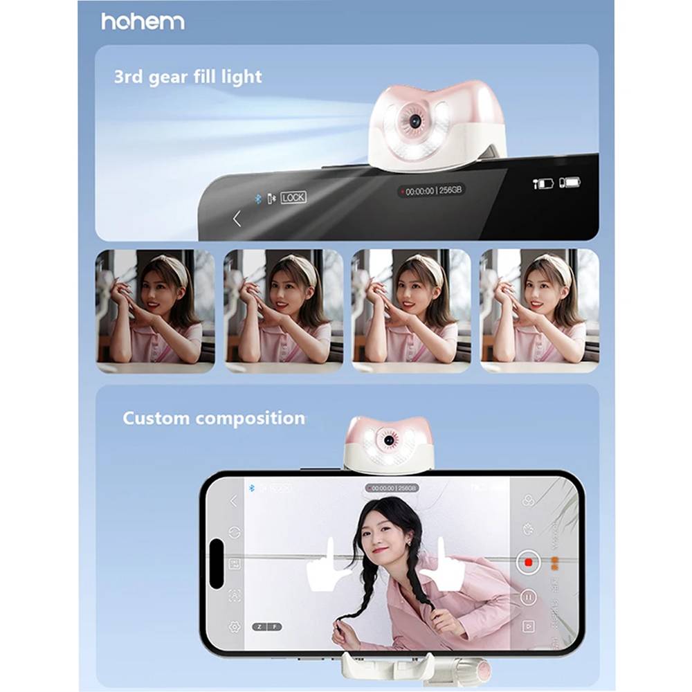 Hohem iSteady V2S AI Auto Face Tracking Gimbal 3-Axis Handheld Phone Stabilizer 360° Selfie ...