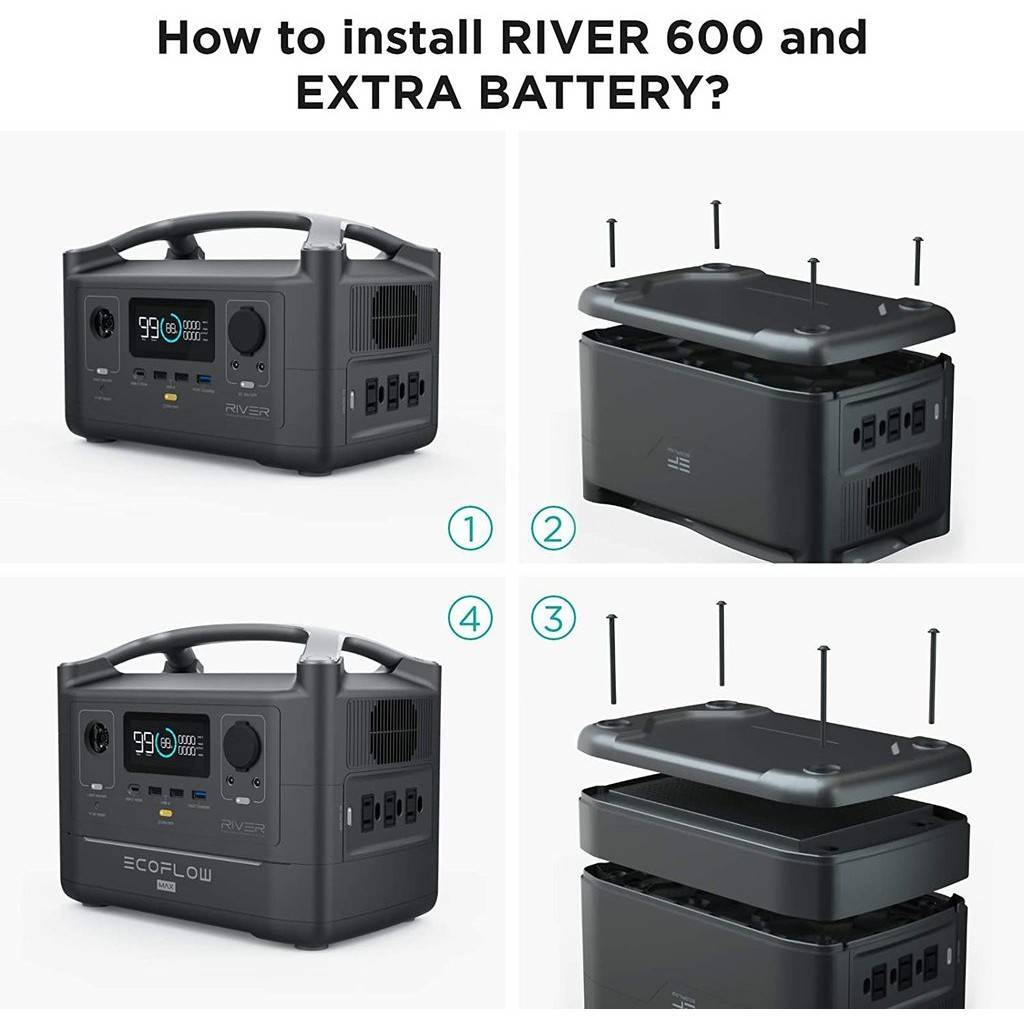 EcoFlow Portable Power Station River 600 Extra Battery (Battery Only ...