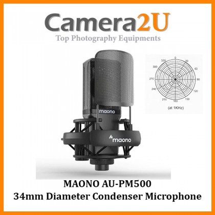MAONO AU-PM500 PM500 34mm Diameter Condenser Microphone Premium XLR ...