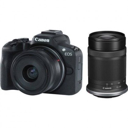 Canon EOS R50 Mirrorless Camera with 18-45mm + 55-210mm Twin Lens (MSIA ...
