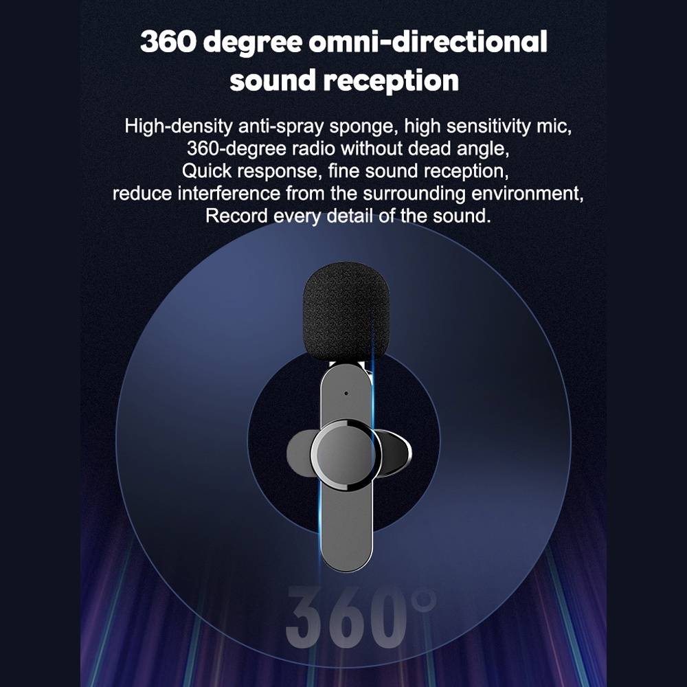 Foto 2in1 Wireless Microphone Recording Smart Noise Cancelling Mini ...