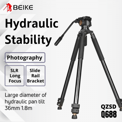 Beike QZSD Q688 Professional Video Tripod with Video Fluid Head ...