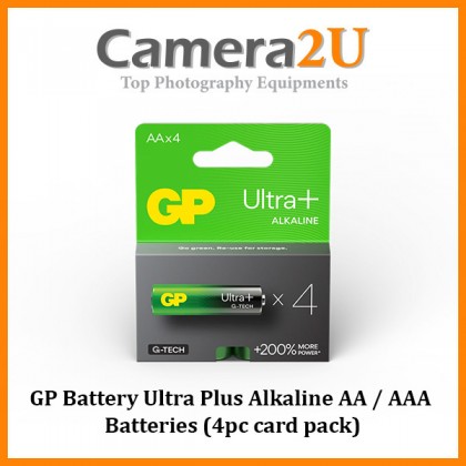 GP Battery Ultra Plus Alkaline AAA size Batteries (4pc card pack) | Camera2u Malaysia Top Camera ...