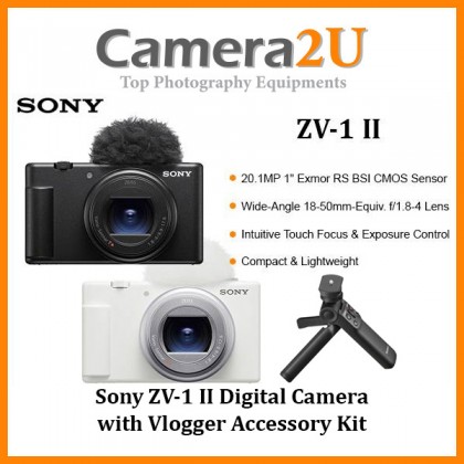 Sony ZV-1 II Digital Camera with Vlogger Accessory Kit ZV1 MK2 +64GB ...