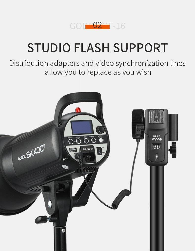 Godox CT-16 Wireless Radio Flash Trigger Receiver Kit Universal ...