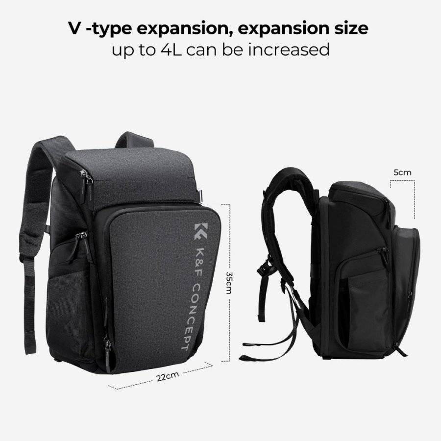 K&F Concept Camera Alpha Backpack Air 25L with Laptop Compartment (Grey ...