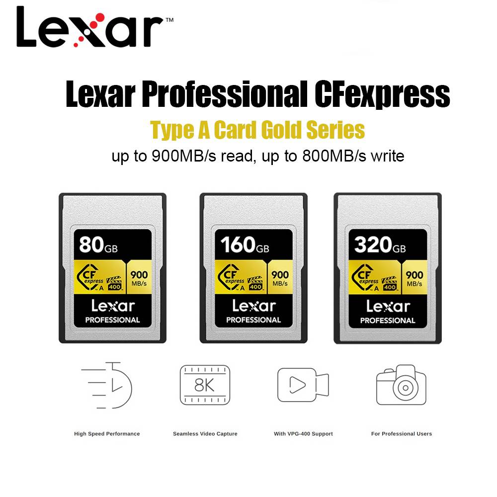 Lexar 80GB 160GB 320GB Professional CFexpress Type A Card GOLD Series ...
