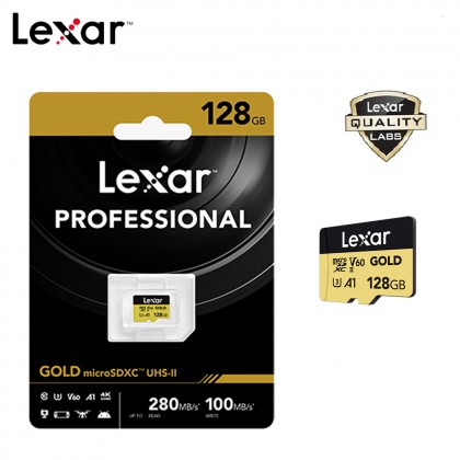 Lexar 128GB 256GB Professional GOLD microSDXC™ UHS-II Card 280MB/s 180MB/s Memory Card High ...