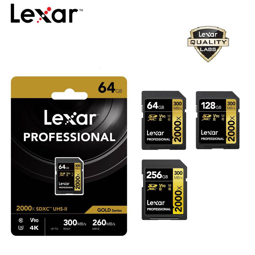 Lexar 64GB/128GB/256GB Professional 2000x SDXC UHS-II 300MB/s 260MB/s ...