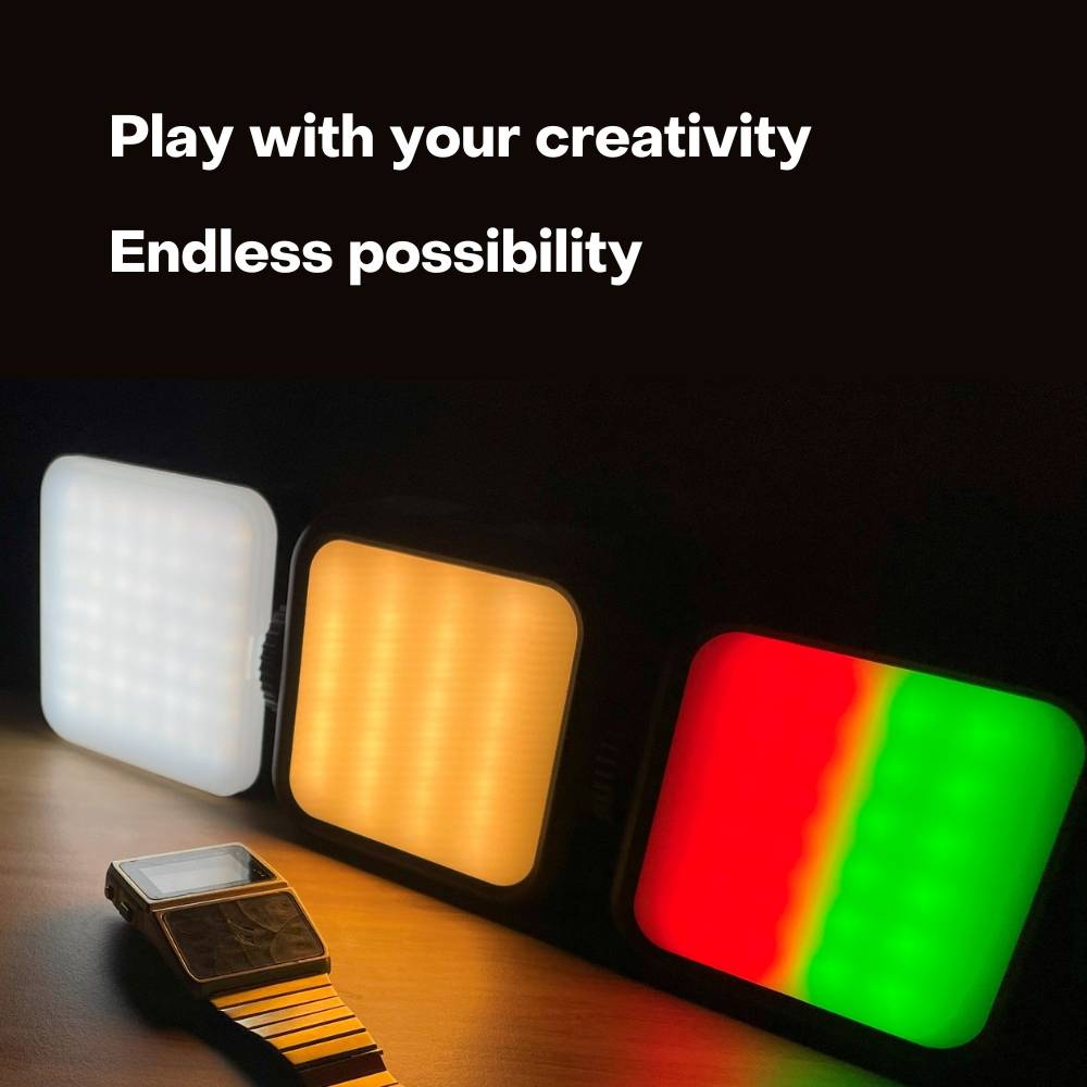 GS LitBox Nano Mini LED Video Light RGB Bi-Color for Smartphone Camera ...