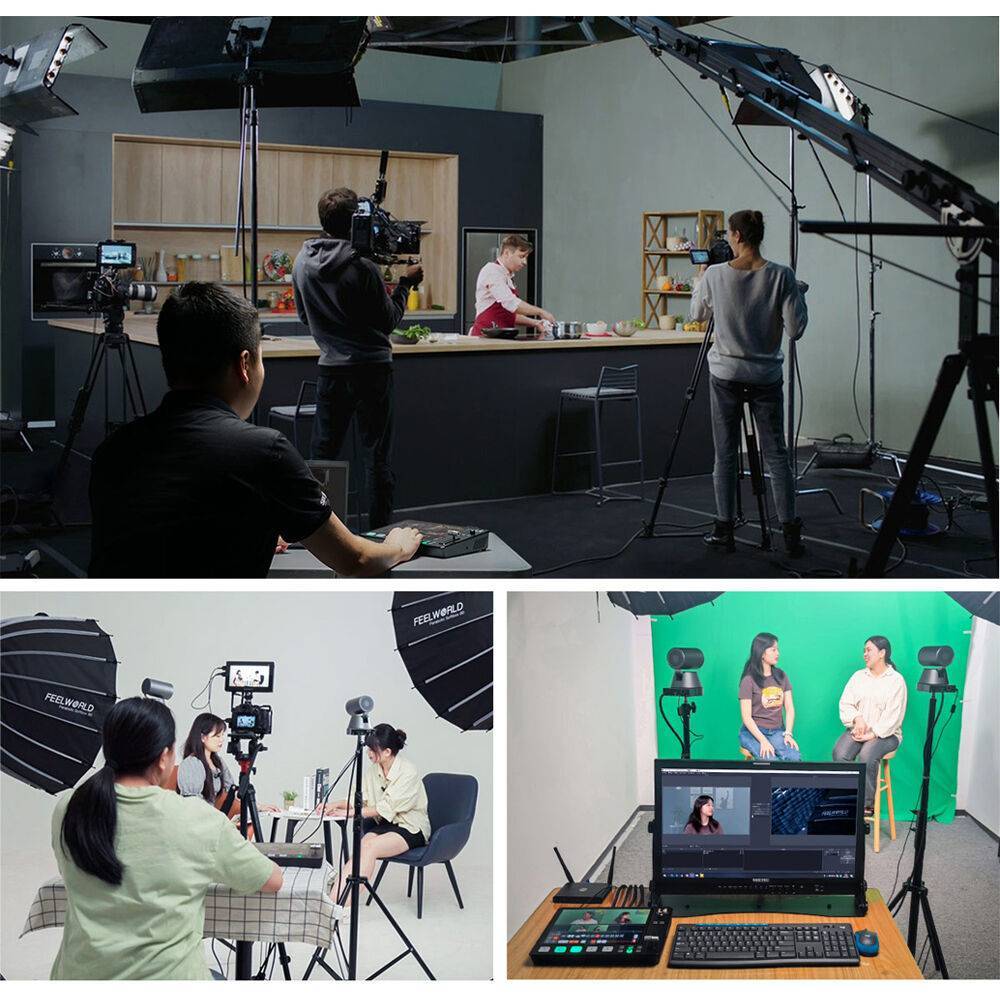 FeelWorld L4 Multi-Camera Video Mixer Switcher 10.1 Inch Touch Screen ...