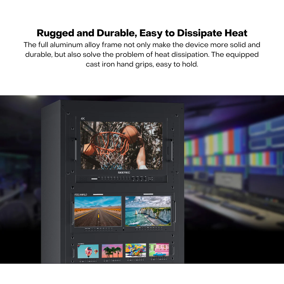 FEELWORLD SEETEC P173-9HSD-RM 17.3 Inch 1920x1080 Rackmount Broadcast ...