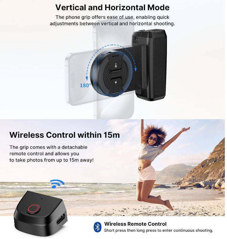 Ulanzi MA35 MagSafe Bluetooth Smartphone Camera Shutter and Grip ...