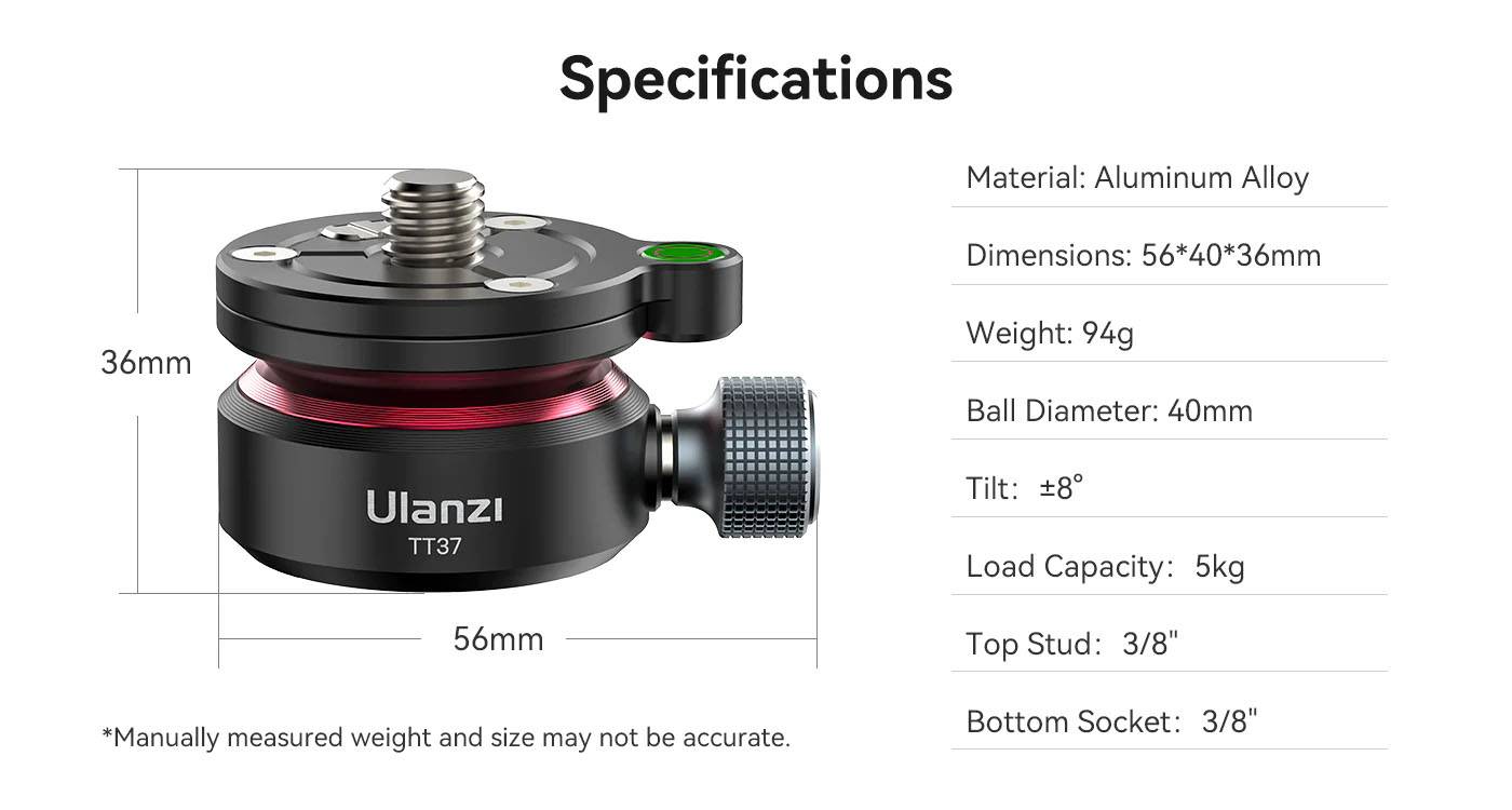 Ulanzi TT37 Mini Leveling Base for Tripod Head T065GBB1 | Camera2u ...
