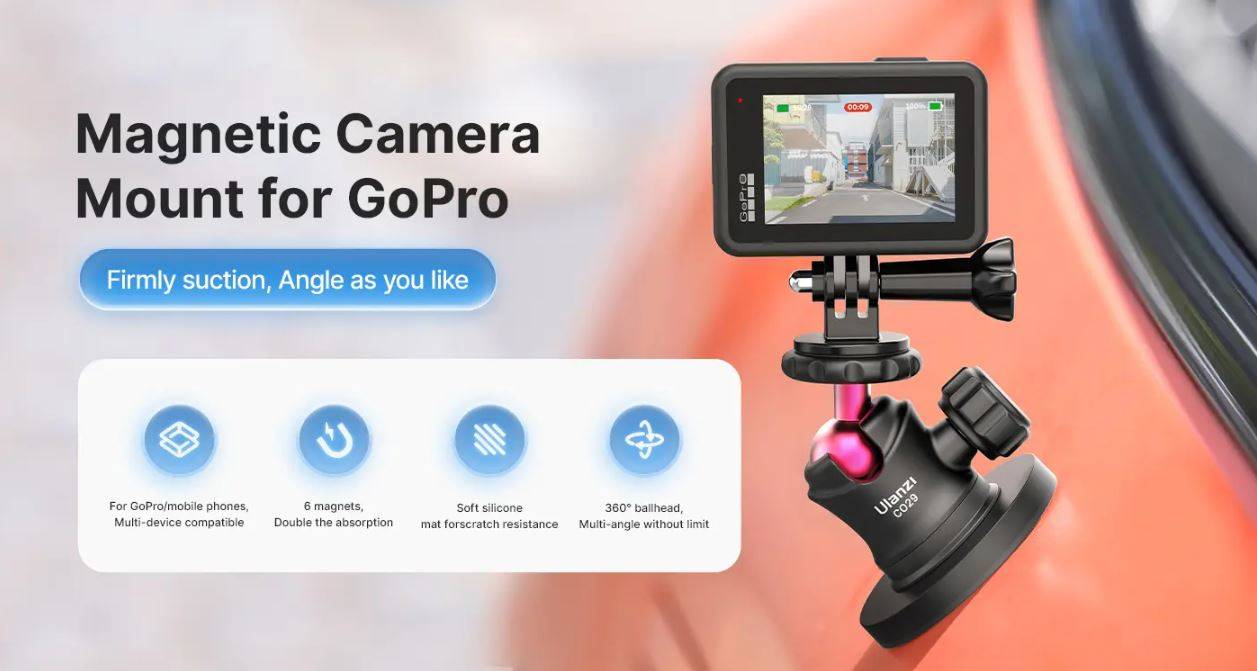 Ulanzi C029 Magnetic Camera Mount For GoPro HERO 12 11 10 9 Insta360 ...