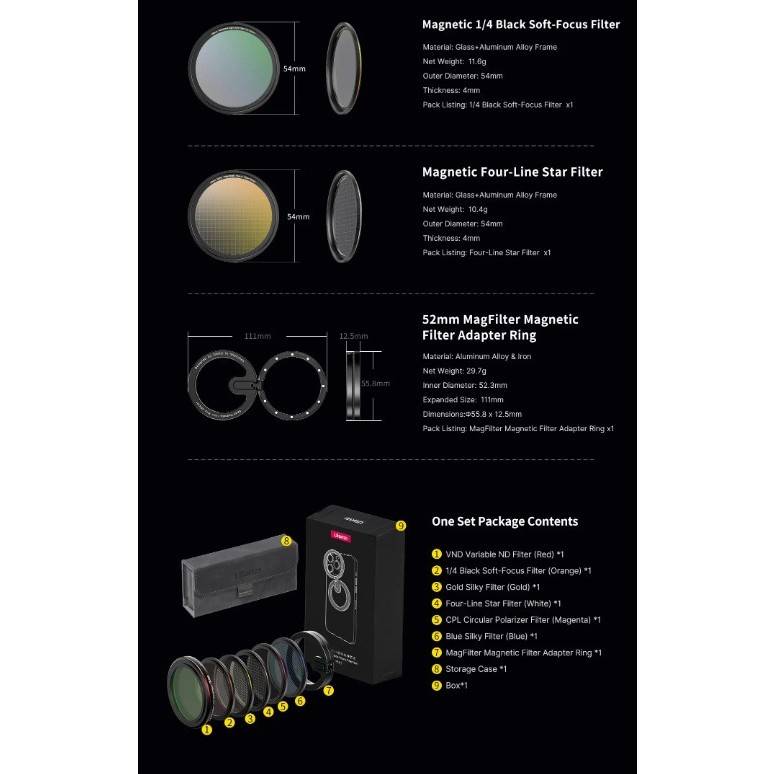 Ulanzi HP-013 52mm MagFilter Magnetic Filter Kit for Smartphones ...