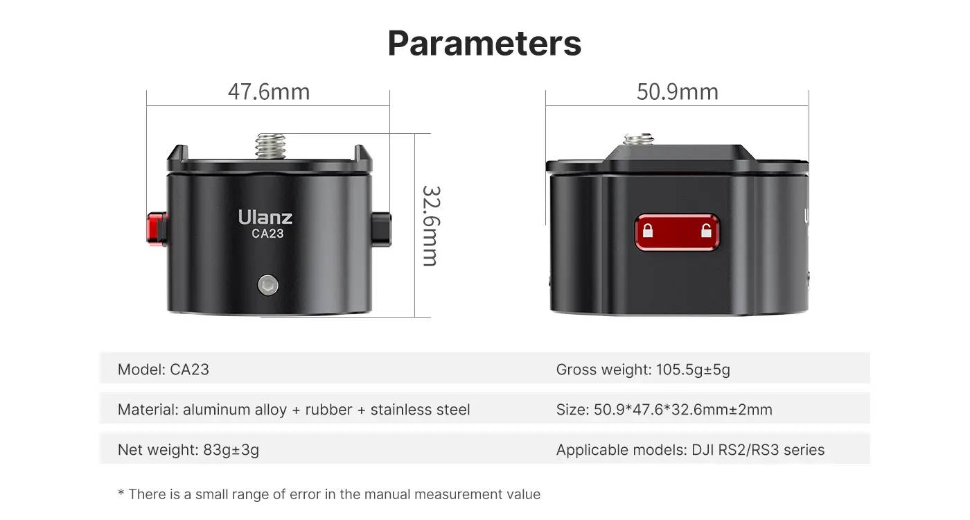 Ulanzi CA23 Claw Quick Release Tripod Anti-loose Base Mount for DJI RS ...
