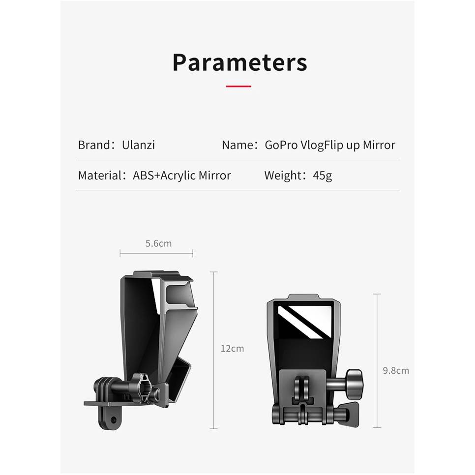 Ulanzi GP-5 Vlog Flip Up Mirror Bracket Selfie Mirror Flip Screen Stand ...