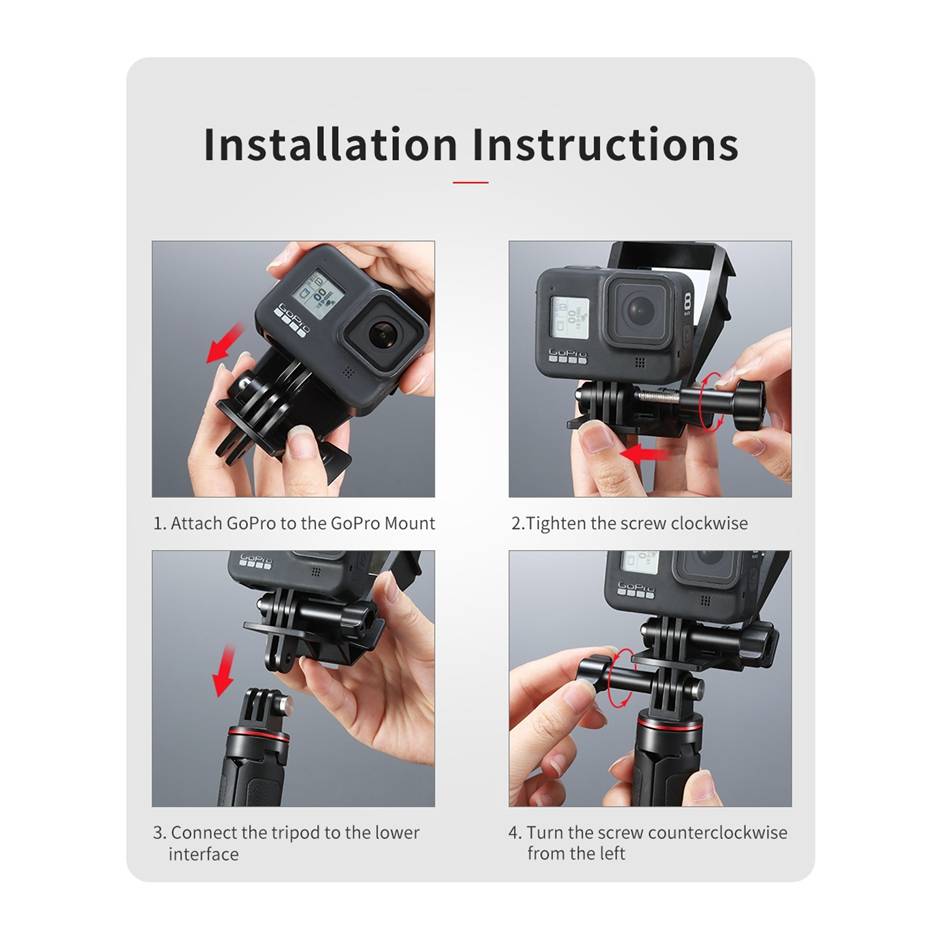 Ulanzi GP-5 Vlog Flip Up Mirror Bracket Selfie Mirror Flip Screen Stand Three Cold Shoe Mount ...