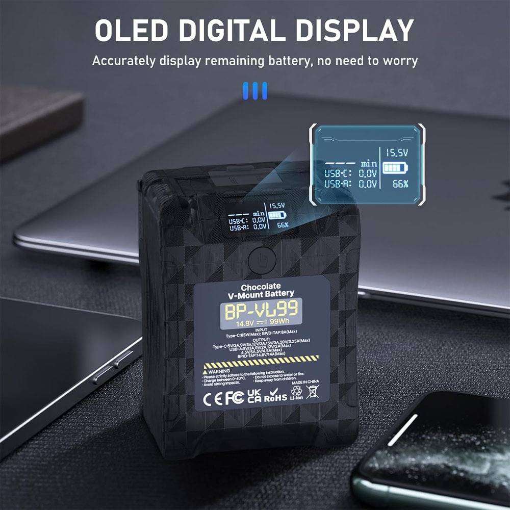 Ulanzi VL99 26000mAh 14.8V 99Wh Lithium-Ion Portable V-Mount Battery ...