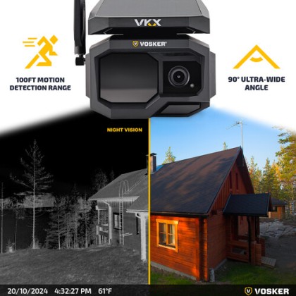 VOSKER VKX Solar-Powered LTE Mobile Surveillance Camera with Night ...