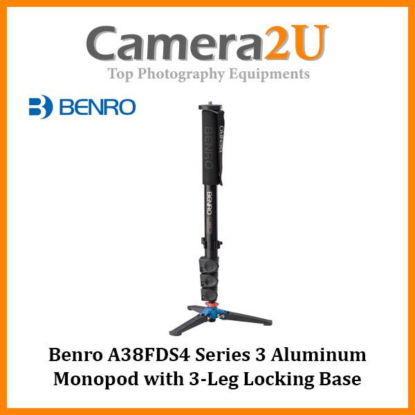 Benro A38FDS4 Series 3 Aluminum Monopod with 3-Leg Locking Base and S4 ...