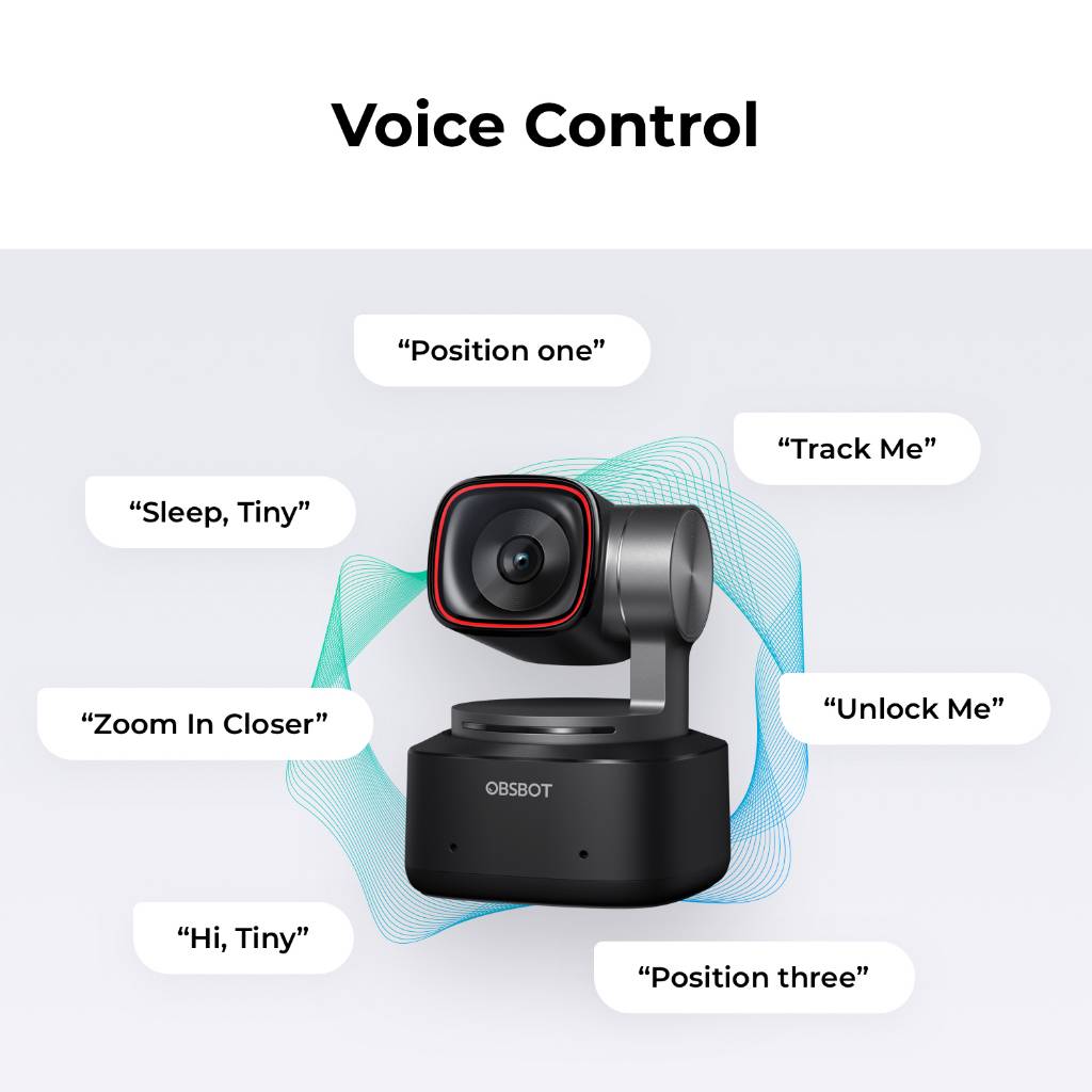 OBSBOT Tiny 2 / Tiny2 Webcam 4K Voice Control PTZ AI Tracking & Auto ...
