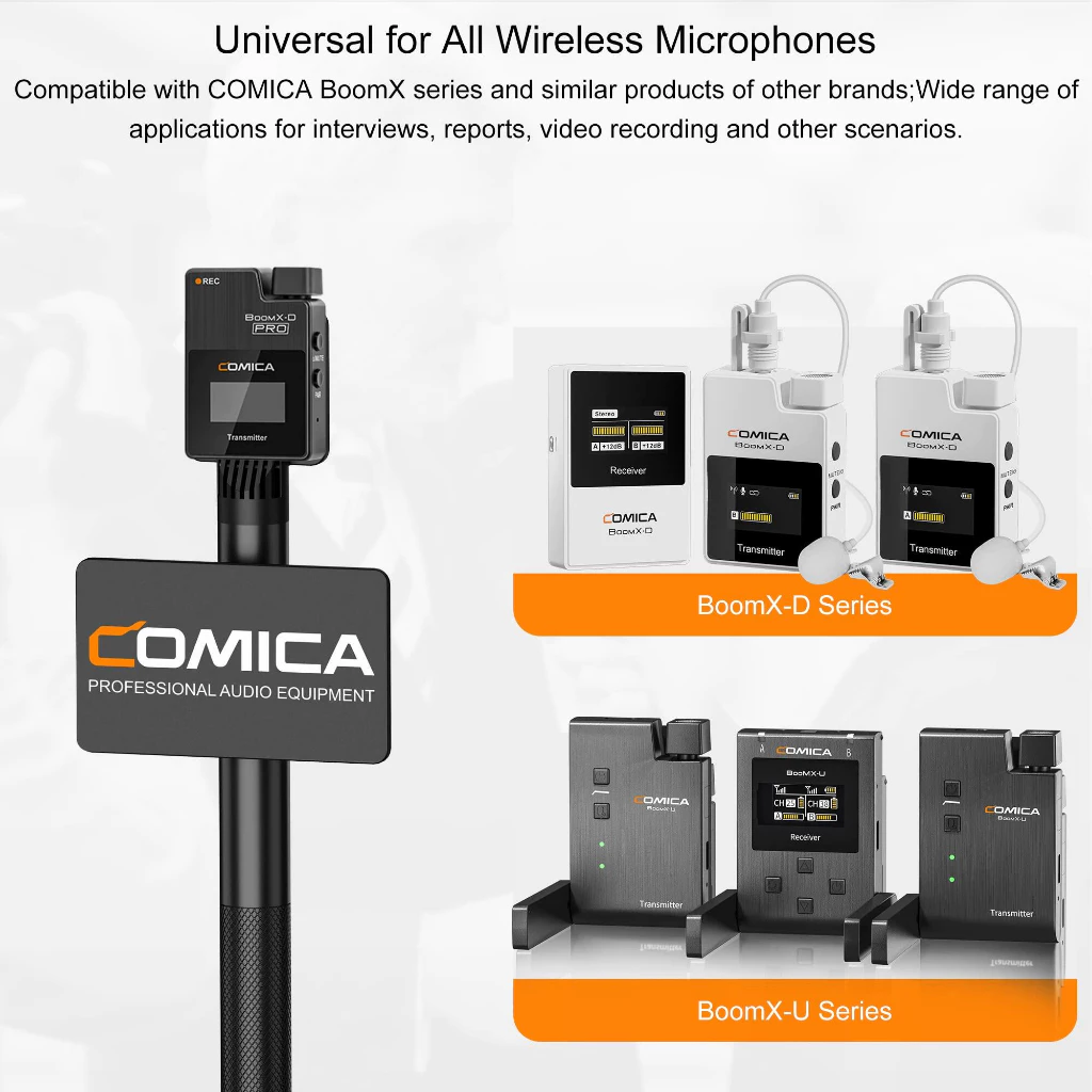 COMICA HR-WM Interview Handheld Adapter for Wireless Microphone BoomX-D ...