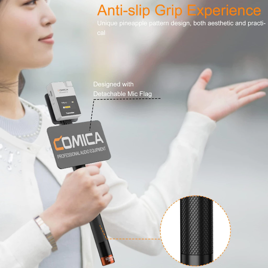 COMICA HR-WM Interview Handheld Adapter for Wireless Microphone BoomX-D ...