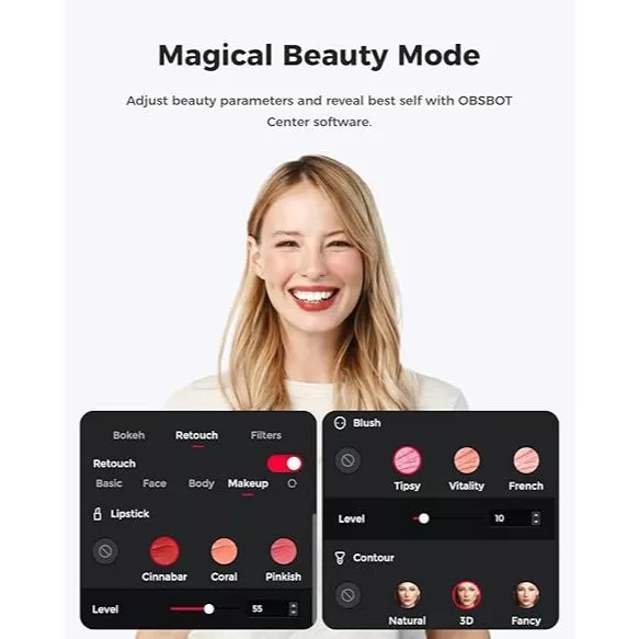 OBSBOT Meet 2 4K Webcam Ultra HD AI-Powered Video Conference Camera ...