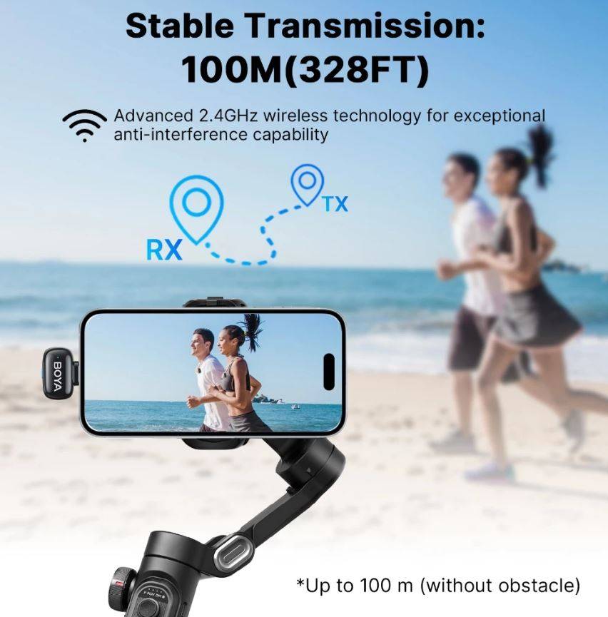 BOYAmini Fingertip Wireless Microphone AI Noise Cancelling Lapel ...