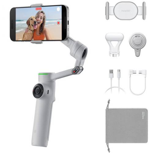 Insta360 Flow 2 Pro - The AI Tracking Smartphone Gimbal Stabilizer Built-in Selfie Stick Tripod ...