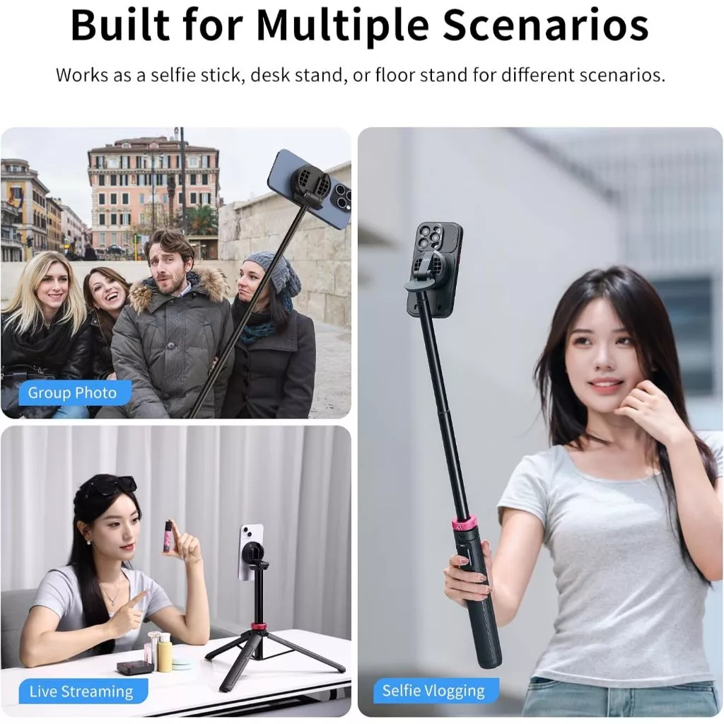 Ulanzi MT-84 Phone Tripod 61" Magnetic Selfie Stick Phone Tripod with ...