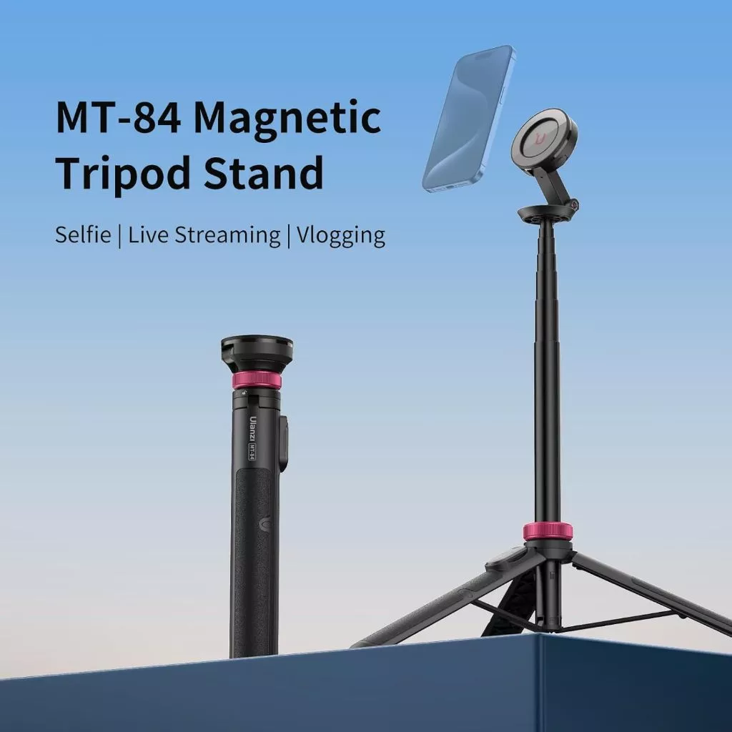 Ulanzi MT-84 Phone Tripod 61" Magnetic Selfie Stick Phone Tripod with ...