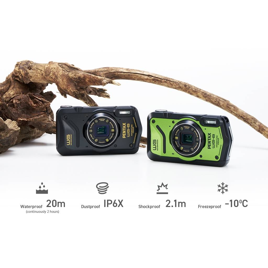 PENTAX WG-8 Outdoor Camera 20m Waterproof 20MP Wide-angle 28mm Optical ...