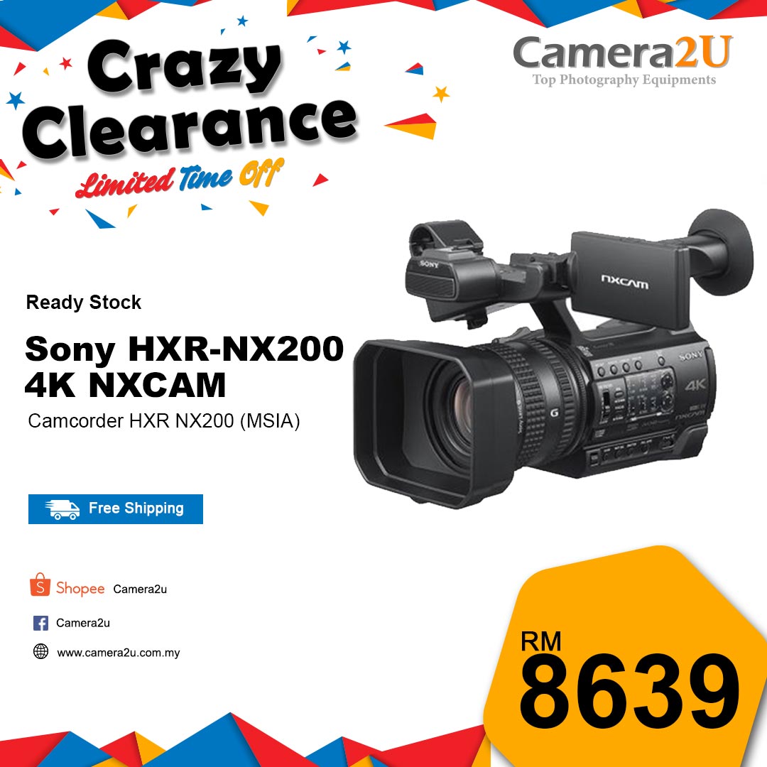 Sony HXR-NX200 4K Professional Camcorder (MSIA) | Camera2u Malaysia Top ...