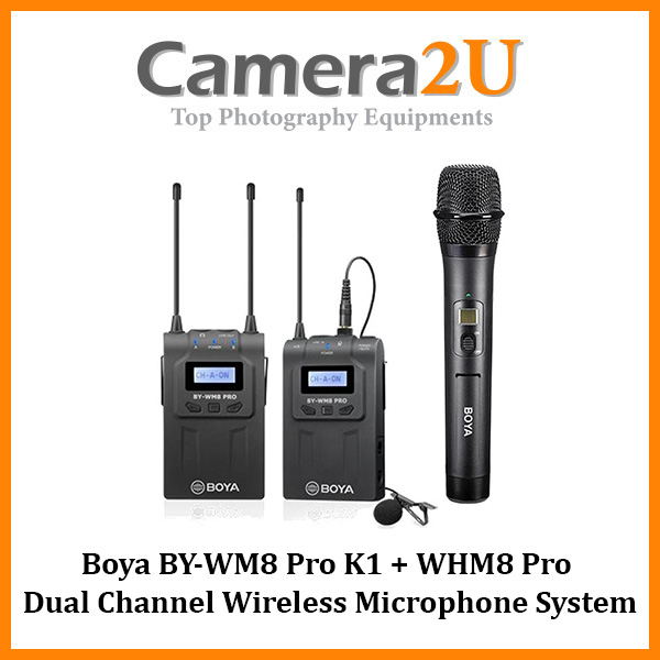 Boya BY-WM8 Pro K1 + WHM8 Pro Dual Channel Wireless Microphone System ...