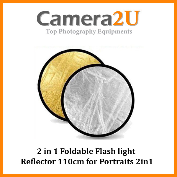 2 in 1 Foldable Flash light Reflector 110cm for Portraits 2in1 ...